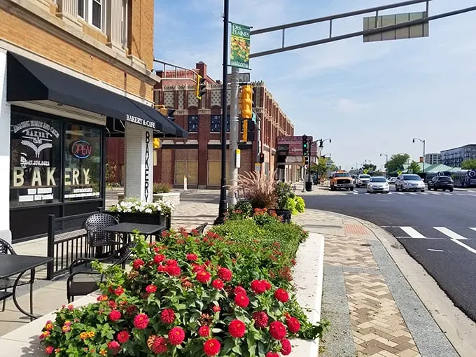 A garden café vibe on the corner—where blooms meet bites and the view is as good as the food.