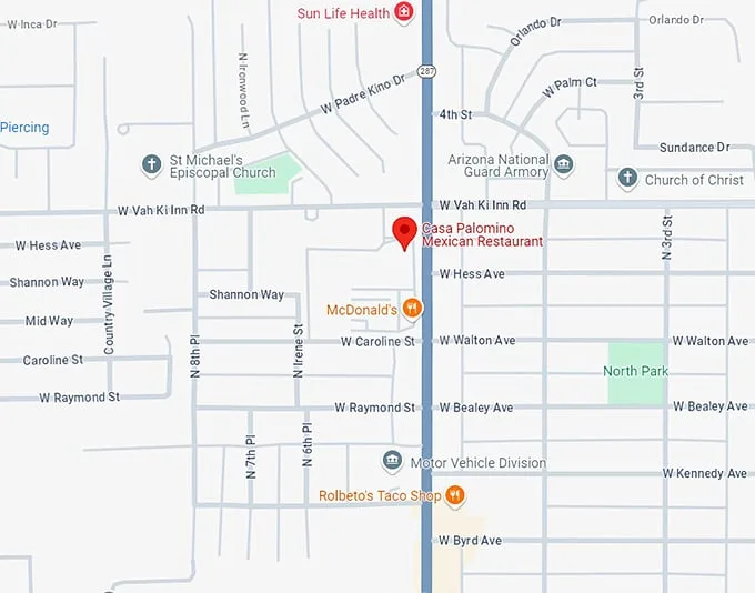 16. casa palomino mexican restaurant map