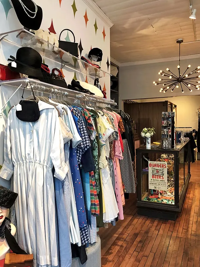 Denim heaven or jean genie's dream? This blue-hued corner is where your legs go to find their perfect vintage match. No time machine required!