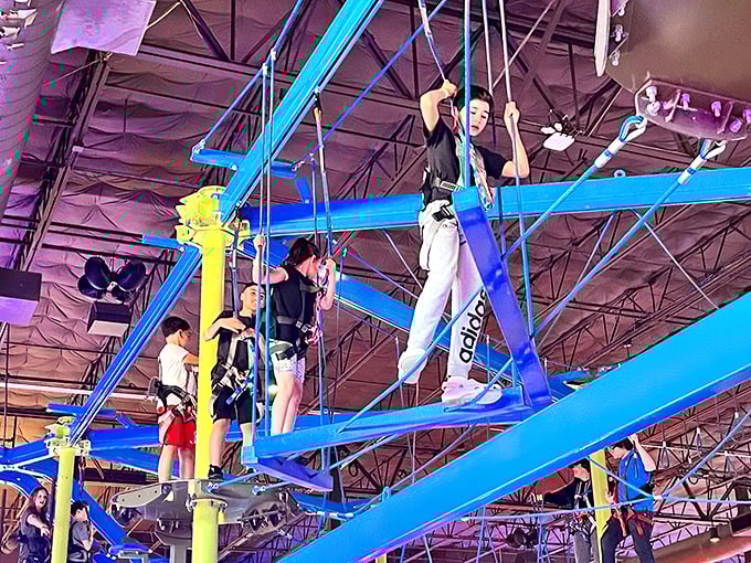 Who needs to join the circus when you can defy gravity right here? These high-flying adventurers are living out their Spiderman fantasies. 