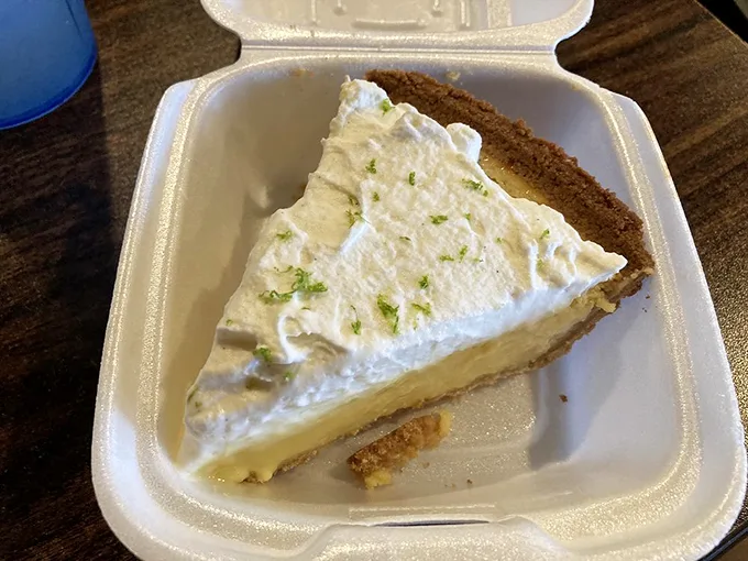 Key lime pie that'll make your taste buds pucker with joy. It's like Florida sunshine on a plate, minus the sunburn.
