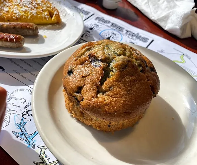 Bursting with berries and topped with a crumbly crown, this blueberry muffin is breakfast royalty.