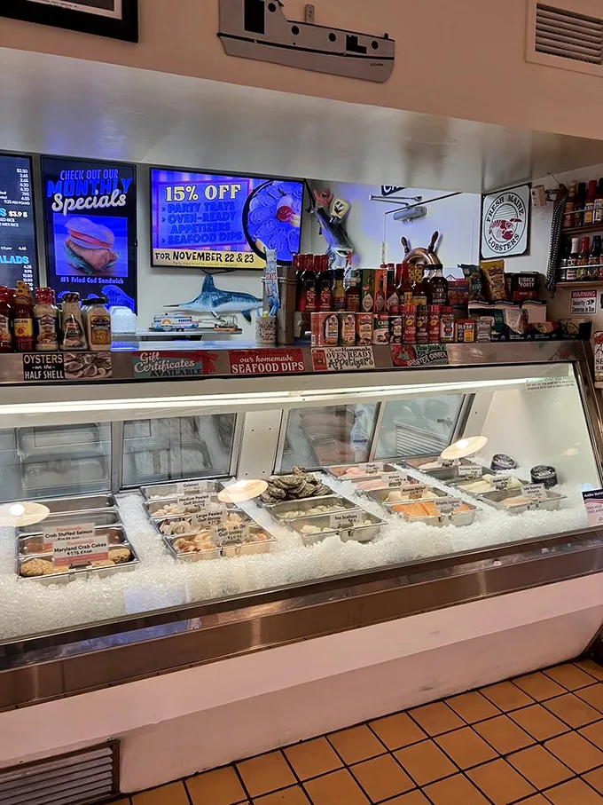 A treasure chest of oceanic delights. It's like an aquarium, but tastier and with less guilty eye contact.