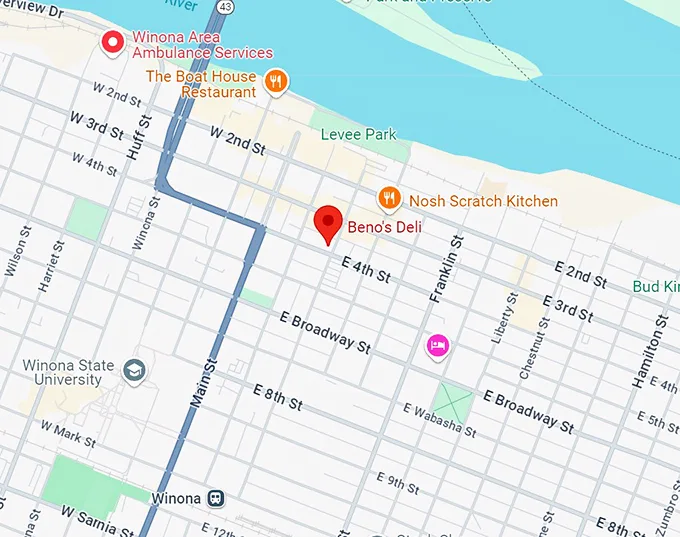 beno’s deli 10 map