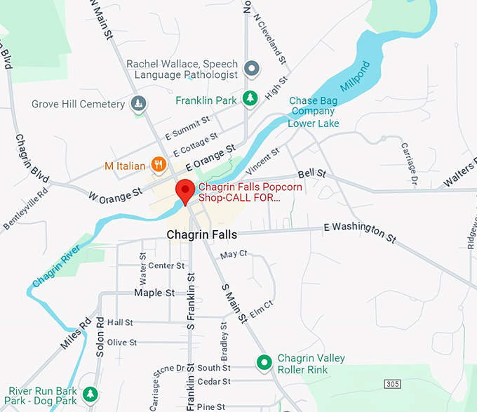 chagrin falls popcorn shop 10 map
