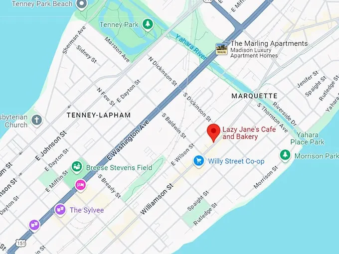 lazy jane’s cafe and bakery 10 map