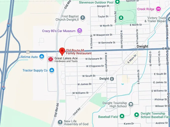 old route 66 family restaurant map