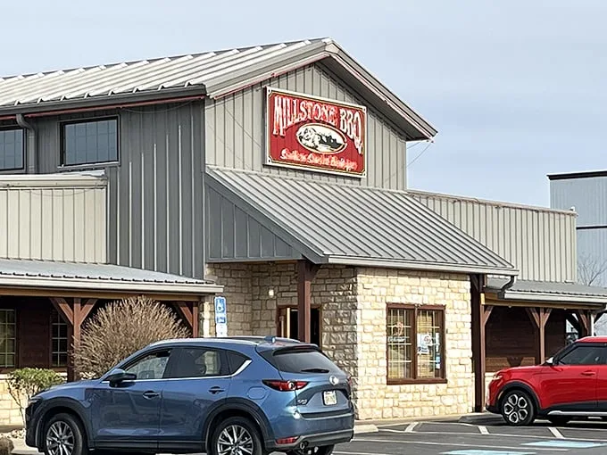 Welcome to BBQ paradise! Millstone's rustic charm beckons like a siren song to hungry travelers. You can almost smell the smoke from here.