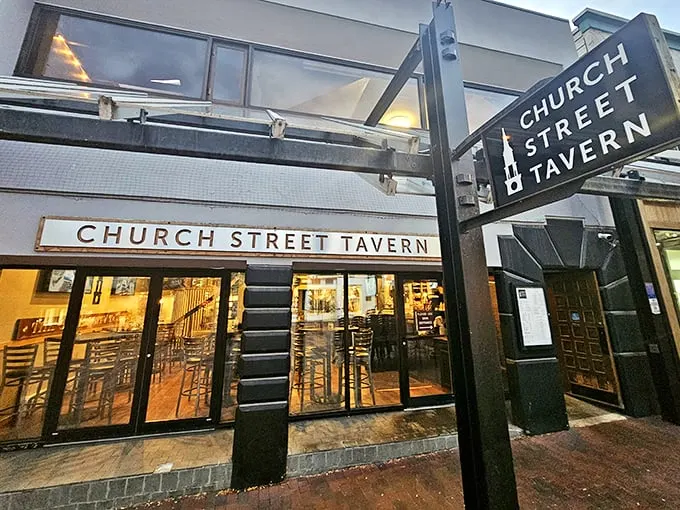 Welcome to flavor town! Church Street Tavern's unassuming exterior belies the culinary treasures waiting inside. Like a book with a plain cover but thrilling plot.