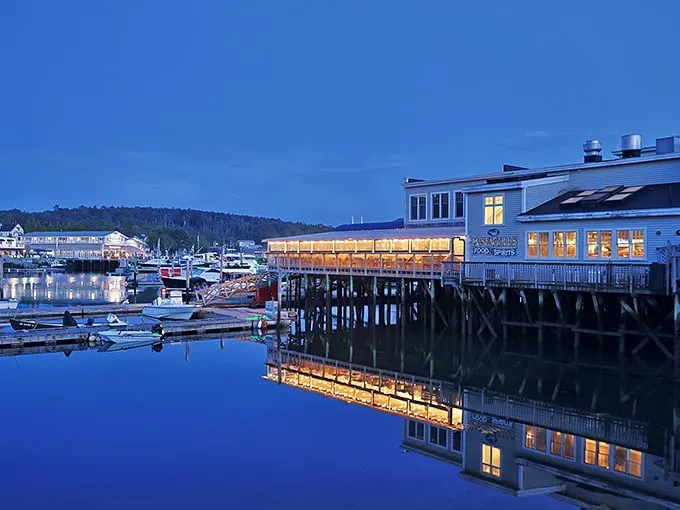 Twilight transforms McSeagull's into a maritime Shangri-La. This waterfront wonder glows like a beacon of culinary delight, beckoning hungry sailors and landlubbers alike.