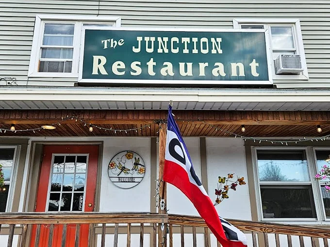 Welcome to breakfast paradise! The Junction's charming facade is like a warm hug from your favorite aunt, inviting you in for a hearty meal and a slice of small-town charm.