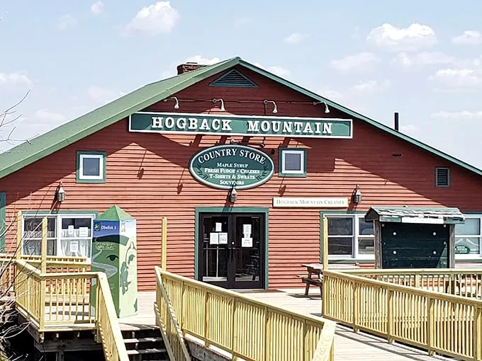 Welcome to sugar heaven! This red barn might look unassuming, but inside lies a treasure trove of sweet delights that'll make your taste buds dance.