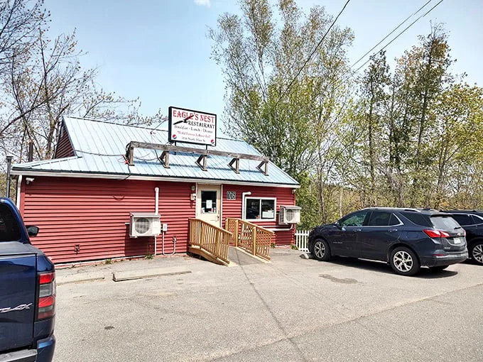 Welcome to seafood paradise! Eagle's Nest Restaurant's cheery red exterior promises a feast that'll make your taste buds sing and your stomach do a happy dance.