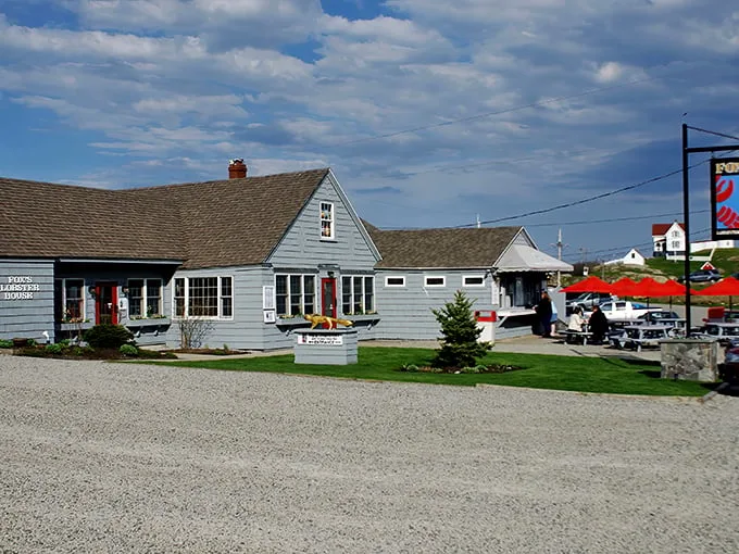 A coastal charmer that's inviting on a chilly day. Fox's Lobster House beckons with its quaint exterior, promising seafood delights within.