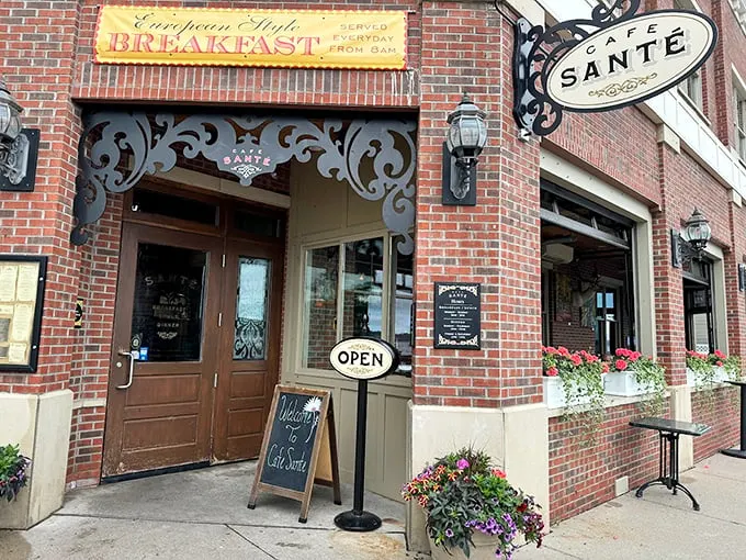 Step into a slice of Europe! Cafe Santé's charming facade is like finding a secret passage to the continent, minus the jet lag and passport stamps.