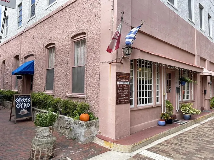 A pink palace of pierogi perfection! This charming corner spot in St. Augustine is where Old World flavors meet New World sunshine. Photo credit: Reid S.