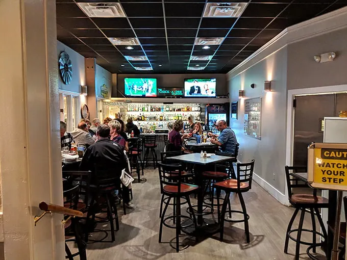 Where everybody knows your name… or at least your favorite seafood order. This lively bar scene is serving up good vibes with a side of ocean-fresh delights.