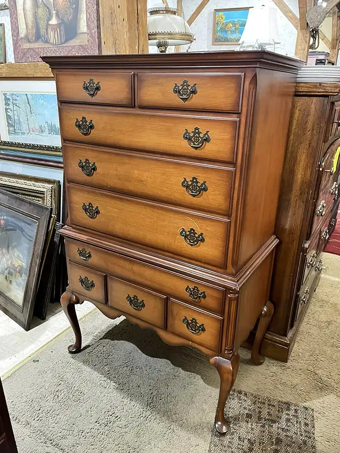 This isn't just a dresser – it's a time capsule with drawers. Each pull of the handle might reveal a portal to another era.