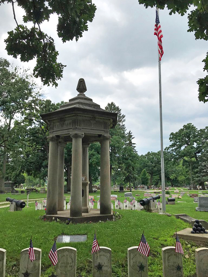 That Grand Army of the Republic memorial looks like a gazebo hit the gym. History has never been so buff! Photo credit: Find a Grave