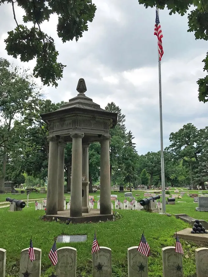 That Grand Army of the Republic memorial looks like a gazebo hit the gym. History has never been so buff! Photo credit: Find a Grave