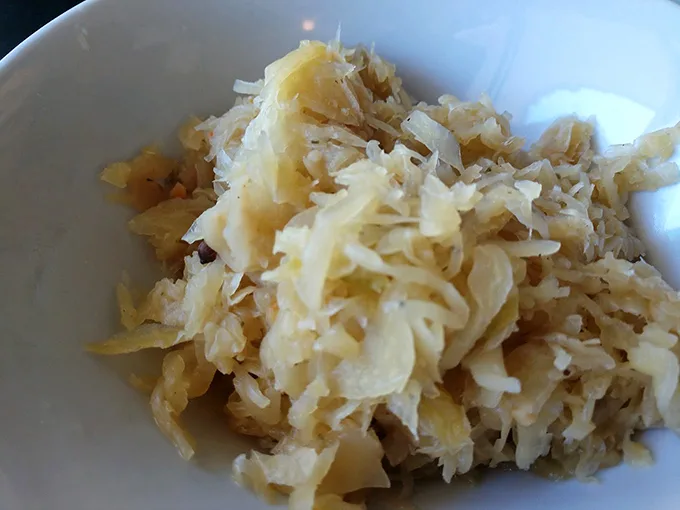 Tangy, crunchy, and unapologetically bold—this sauerkraut is the punk rock rebel of side dishes, adding a zing to every bite.
