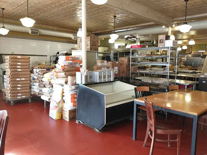 Behind the scenes of carb heaven. It's organized chaos, and I bet it smells amazing in there.