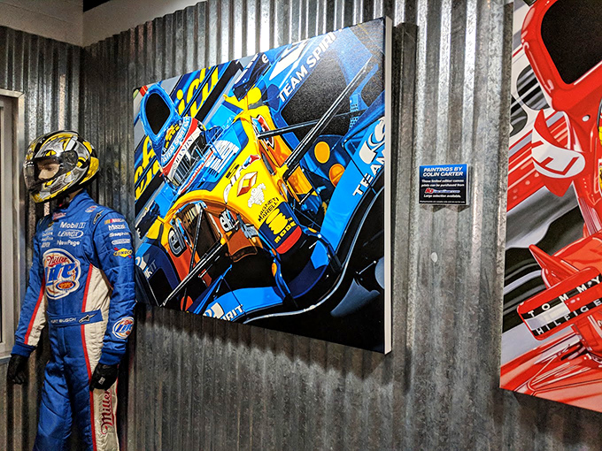 Art meets acceleration! These vibrant racing-inspired paintings capture the spirit of speed in explosive color.