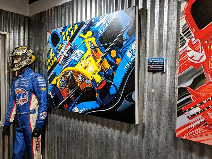 Art meets acceleration! These vibrant racing-inspired paintings capture the spirit of speed in explosive color.