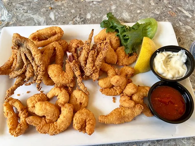 A seafood sampler that's basically Neptune's greatest hits album, featuring everything that makes the ocean delicious. Photo credit: James Royal
