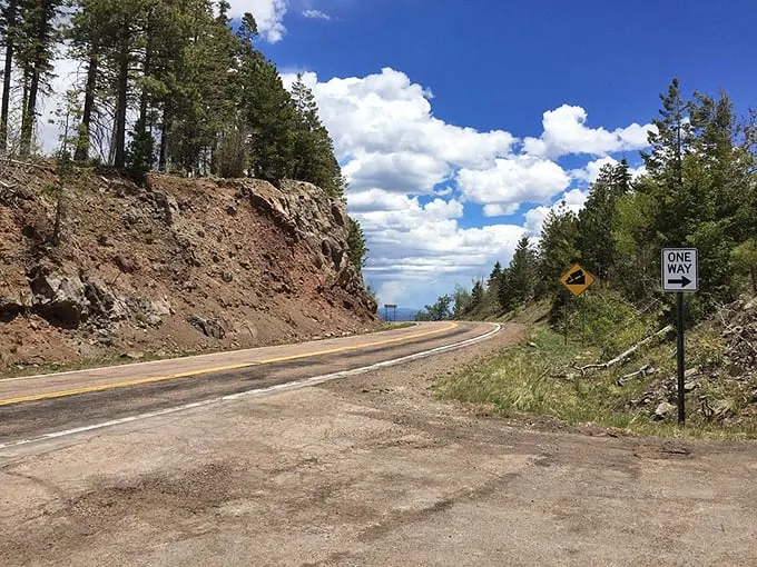 This hairpin turn reminds drivers that the best adventures often come with a few twists and turns.