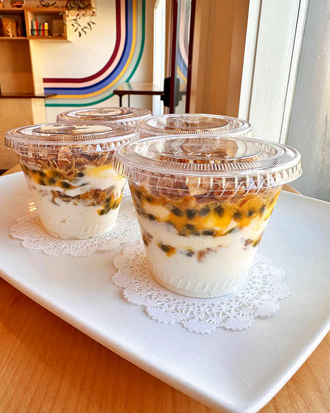 Layer upon layer of creamy, fruity goodness. These parfaits are like edible modern art – too pretty to eat, but too delicious not to!