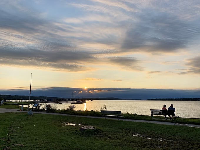 Dinner with a view! Cafe Santé's patio offers a feast for your eyes and your palate. Lake Charlevoix sunsets pair perfectly with every meal. 