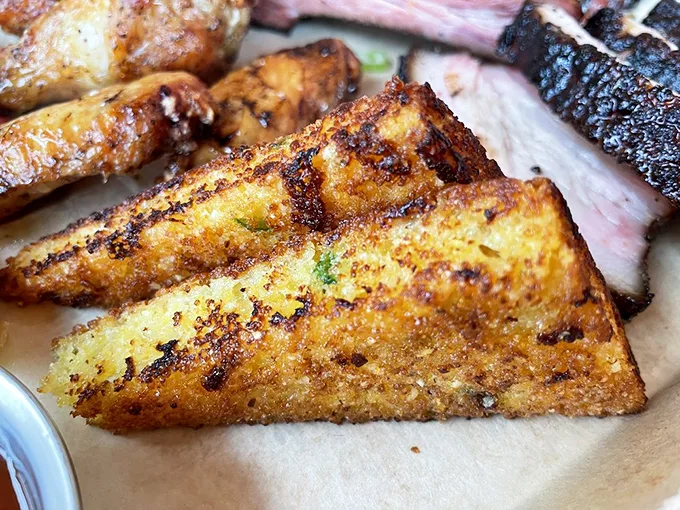Golden-brown cornbread with a crust that crackles like autumn leaves – comfort food that speaks both Southern and Maine. Photo credit: Joanna R.