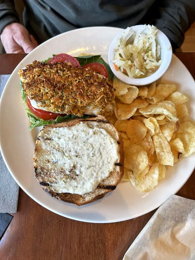This isn't just a fish sandwich - it's a masterpiece of crispy, flaky perfection with house-made tartar sauce. Photo credit: Ned P.