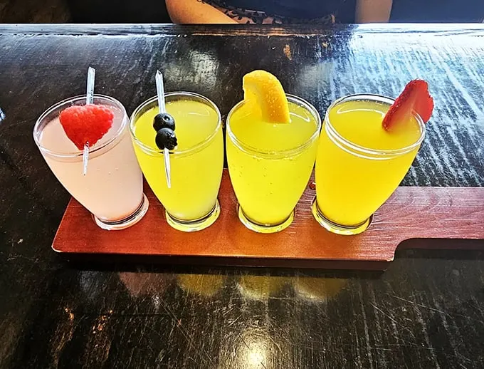 The breakfast drink sampler: because sometimes one mimosa just isn't enough to toast the morning.