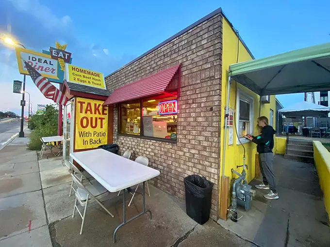 Midnight munchies? No problem! This late-night takeout window is like a beacon of hope for hungry night owls everywhere.