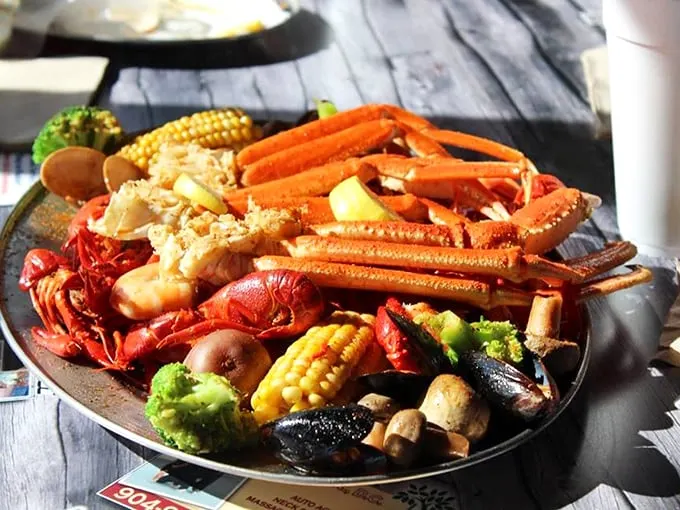 The seafood tower to end all seafood towers. It's like Jenga, but with delicious crustaceans and zero chance of collapse (into your stomach). Photo credit: Leah A.