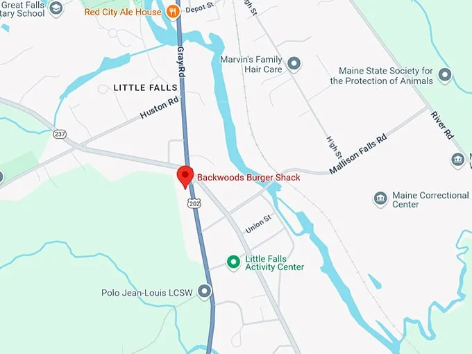 16. backwoods burger shack map