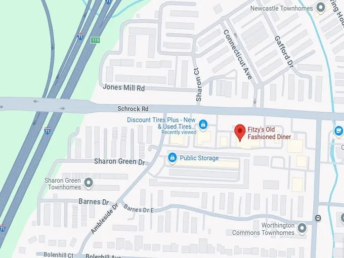 16. fitzys old fashioned diner map