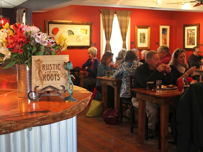 Step inside and feel the cozy embrace of Rustic Roots. It's like Grandma's house, if Grandma were a five-star chef!