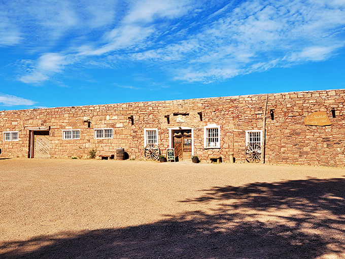 Imagine John Wayne sauntering up to this trading post. The rugged stone walls have more stories to tell than a campfire gathering of old cowboys.