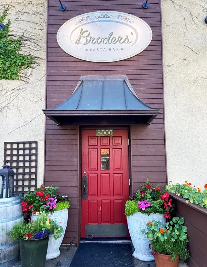 Pasta paradise found! Broders' charming exterior is like the gateway to carb heaven. Elastic waistbands, assemble!