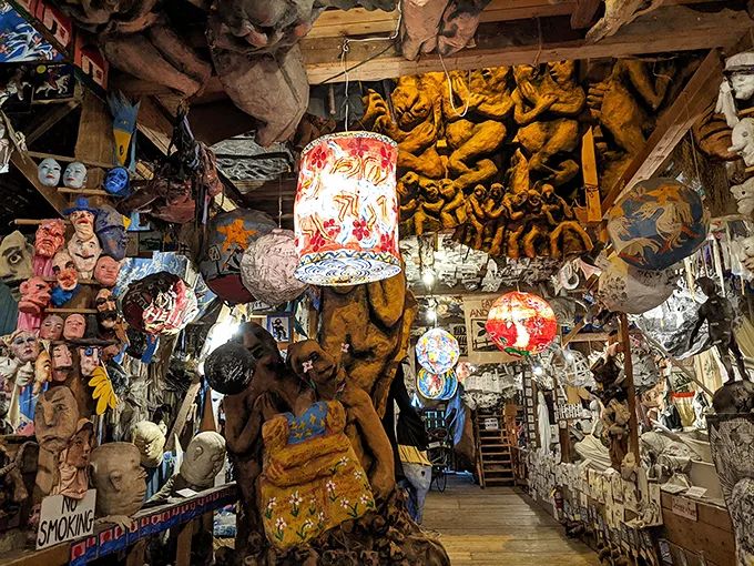 Welcome to the attic of your wildest imagination. It's like your grandmother's craft room went on a psychedelic adventure and never quite returned.