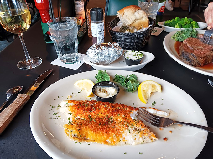 This isn't just any fish—it's a golden-crusted ticket to flavor town. Crispy on the outside, and flaky on the inside, it's the kind of dish that makes you wonder why you ever eat anything else.