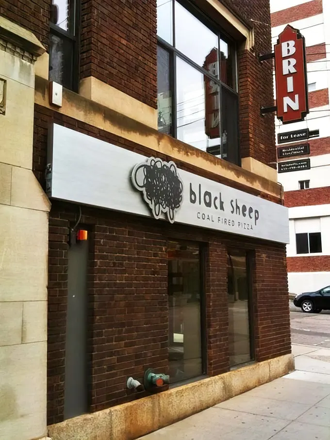 No wool over your eyes here! Black Sheep's bold signage promises – and delivers – pizza perfection within.