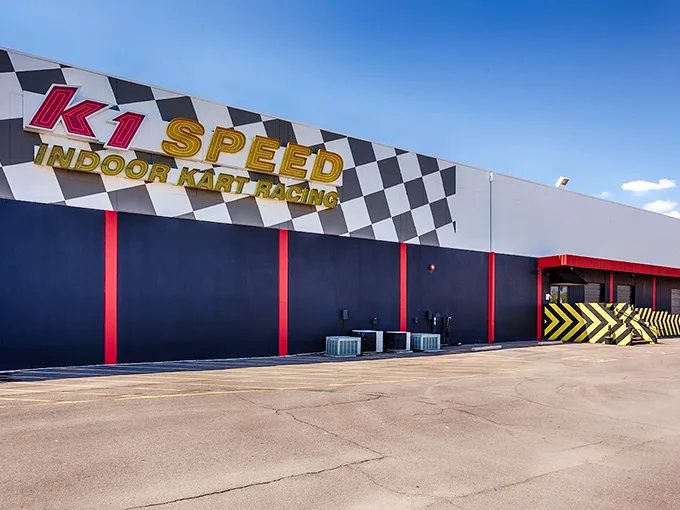 K1 Speed: Where the checkered flag meets the Arizona sky. This exterior screams 