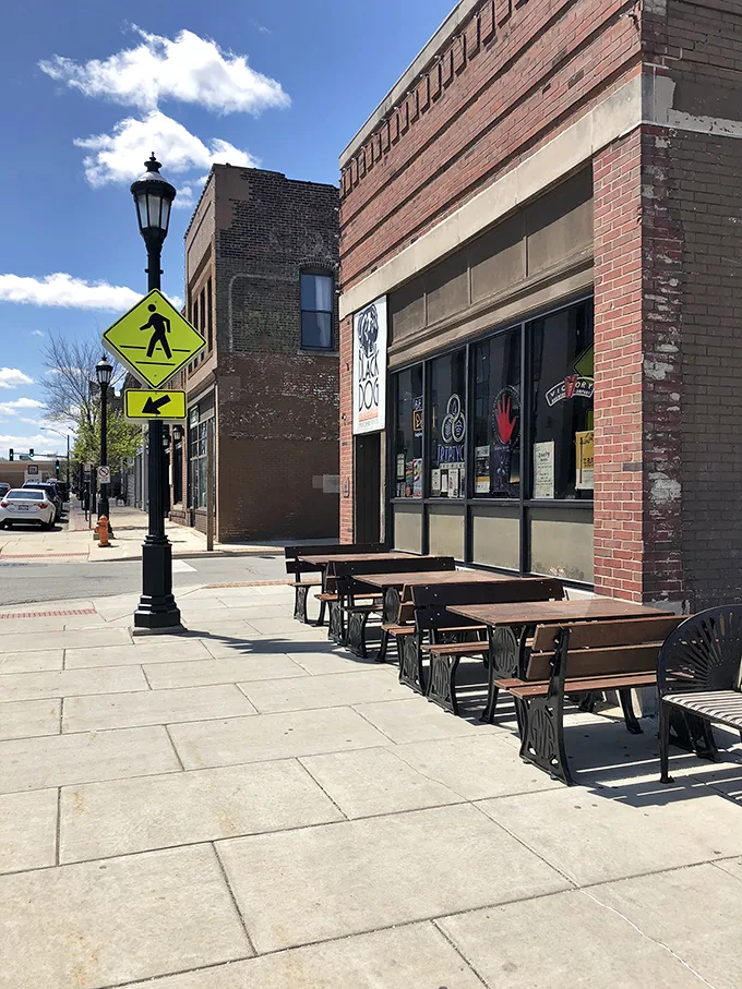Where beer meets barbecue! Black Dog's street-side seating is perfect for people-watching with a side of brisket.