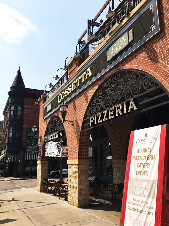 Cossetta's grand facade isn't just for show. Inside, a world of Italian delights awaits – no passport required!