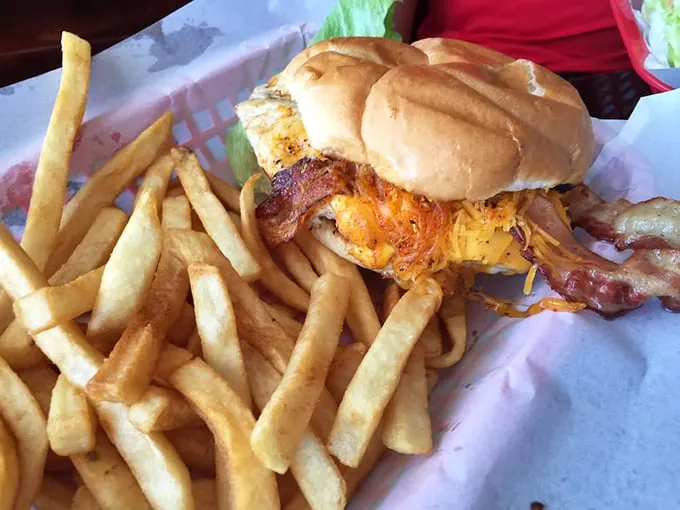 Holy cow, that's a sandwich! This hearty handful is like a warm hug for your taste buds – comfort food at its finest.