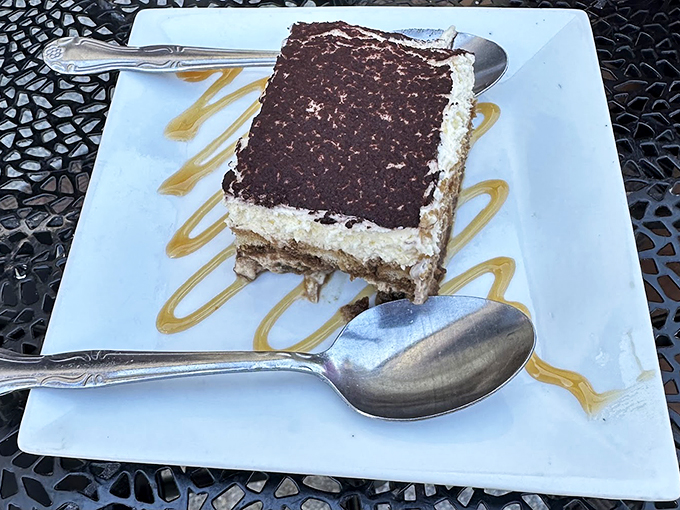 Tiramisu: The dessert that literally means "pick me up," but might actually make you swoon. Layers of coffee-soaked bliss that'll have you saying "Grazie!" with every bite. Photo credit: Louis and Elaine